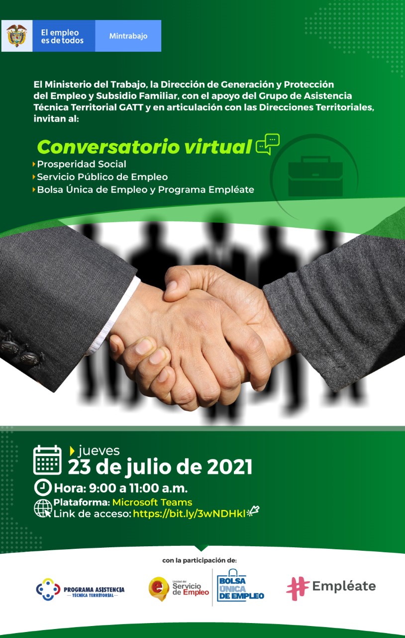 Conversatorio Virtual Sobre Prosperidad Social, Servivio Público De Empleo Y La Bolsa Única De ...